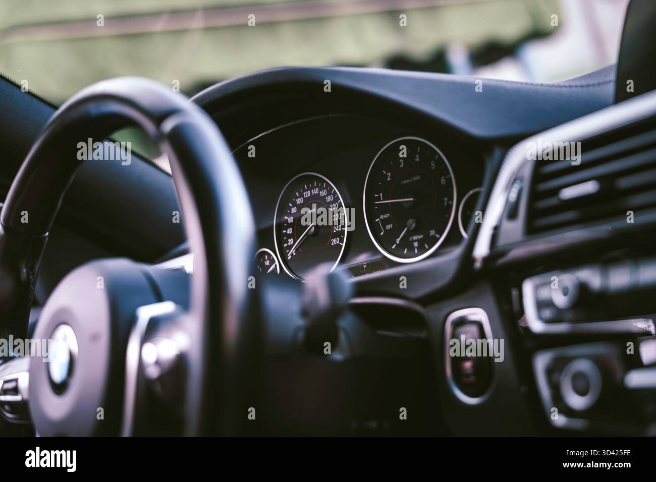 Milan, italy 28 october 2025: bmw car interior displaying the dashboard ...