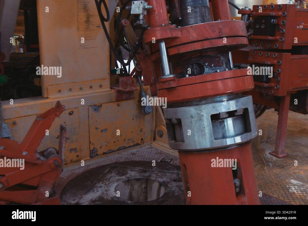 Drilling work at the well. drill rig, rotation of the drill pipe Stock ...