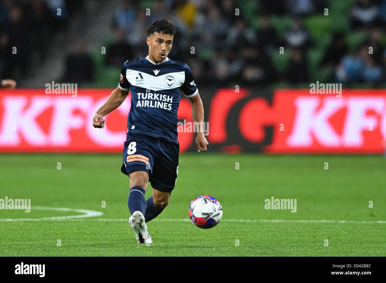 Jordi Valadon of Melbourne Victory kicks the ball during the A-League ...