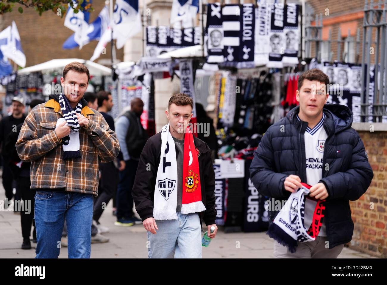 Tottenham Hotspur fans ahead of the Premier League match at the ...