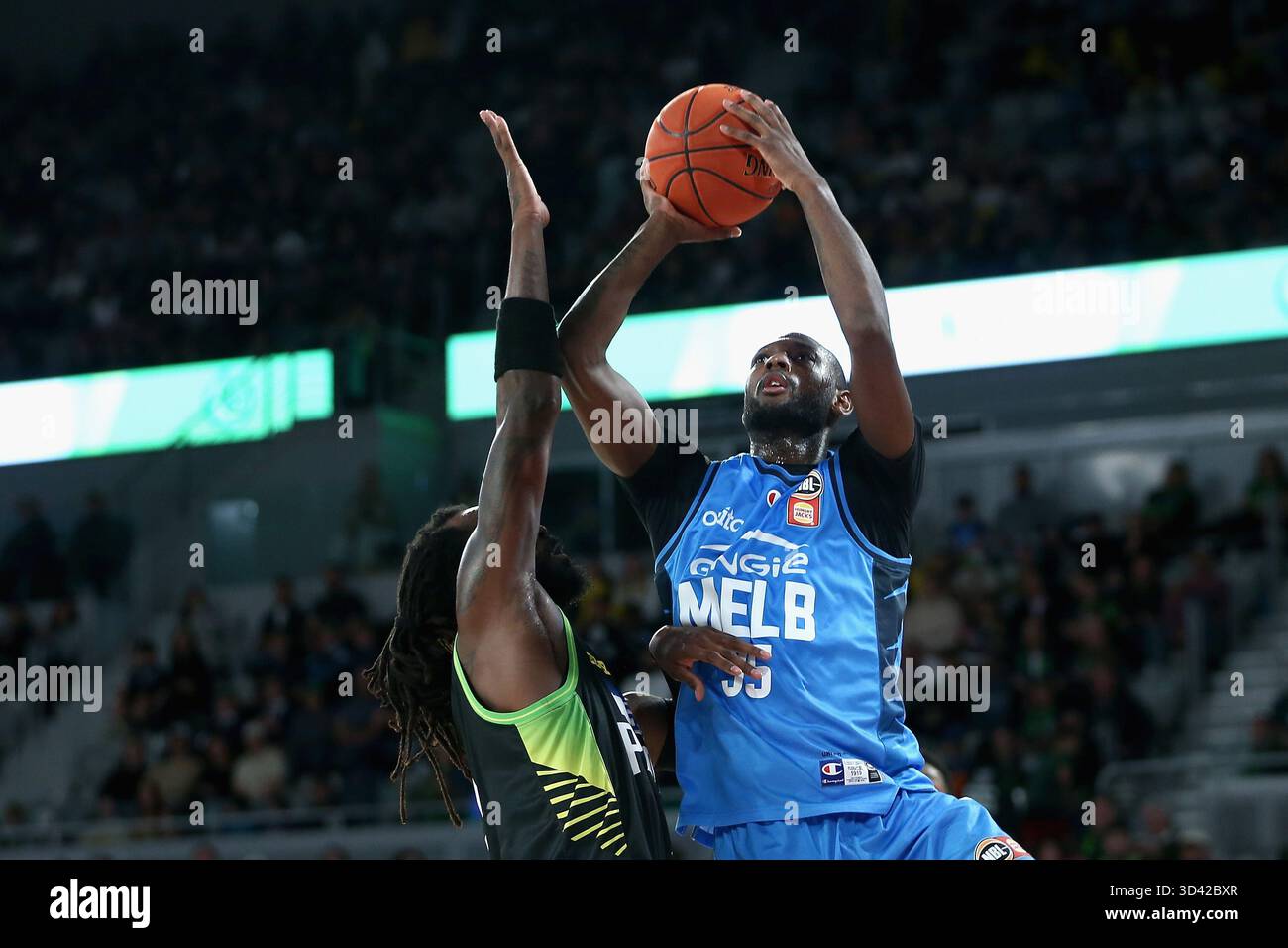 Milton Doyle of Melbourne United shoots during the NBL Round 8 match ...