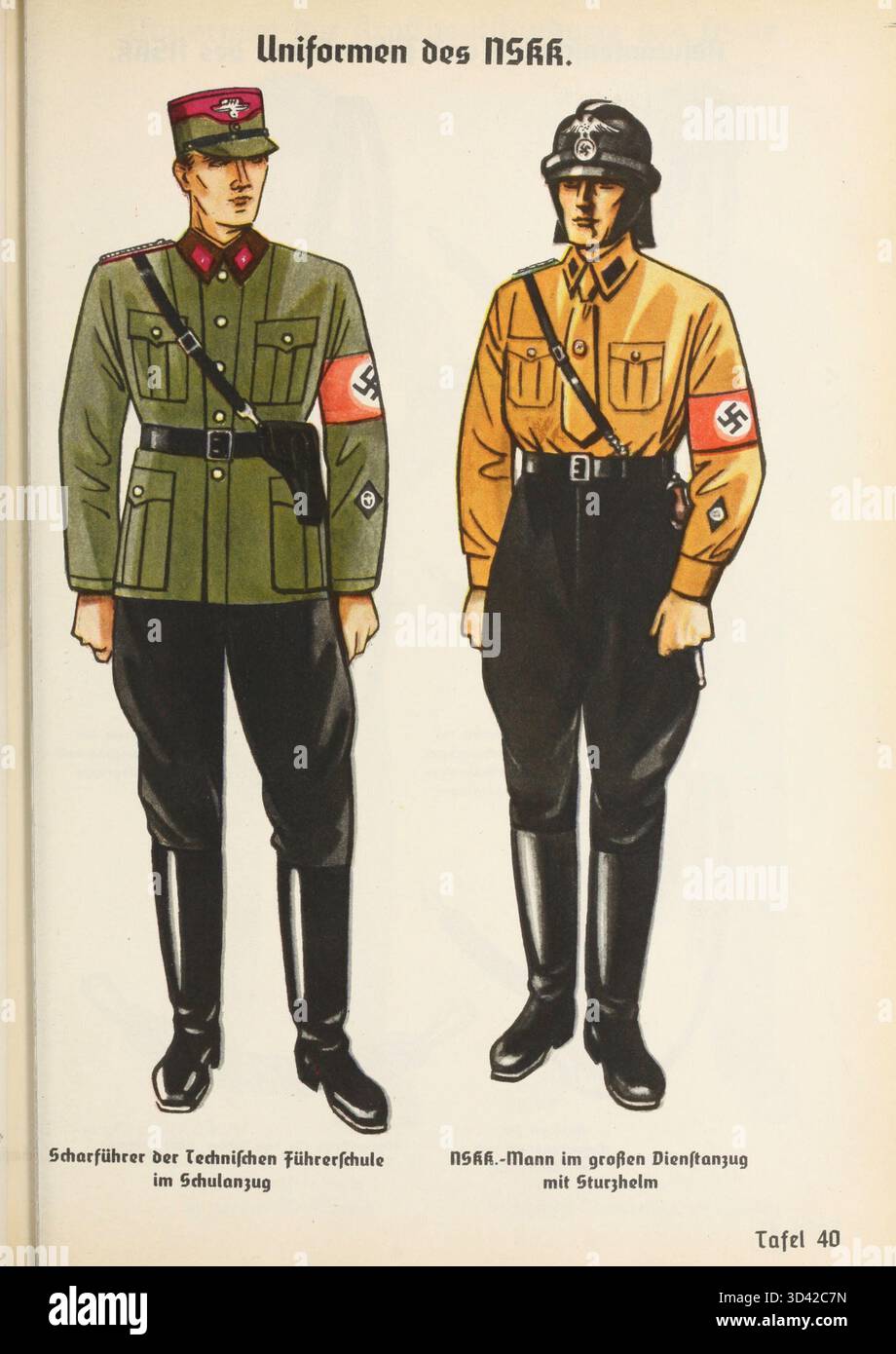 The 1936 NSDAP organizational book features the uniforms of the NSKK ...