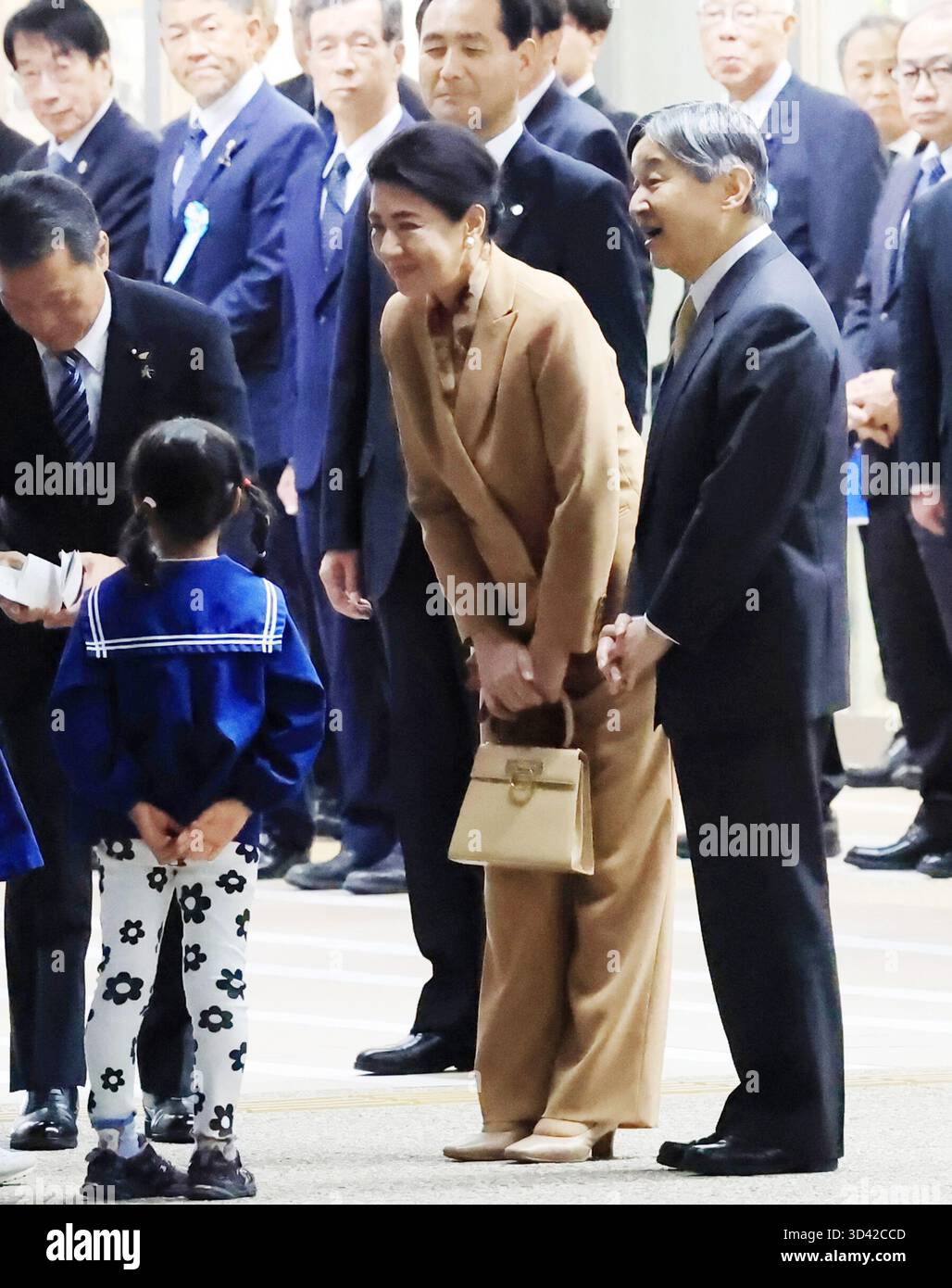 Japanese Emperor Naruhito and Empress Masako arrives at Kintetsu ...