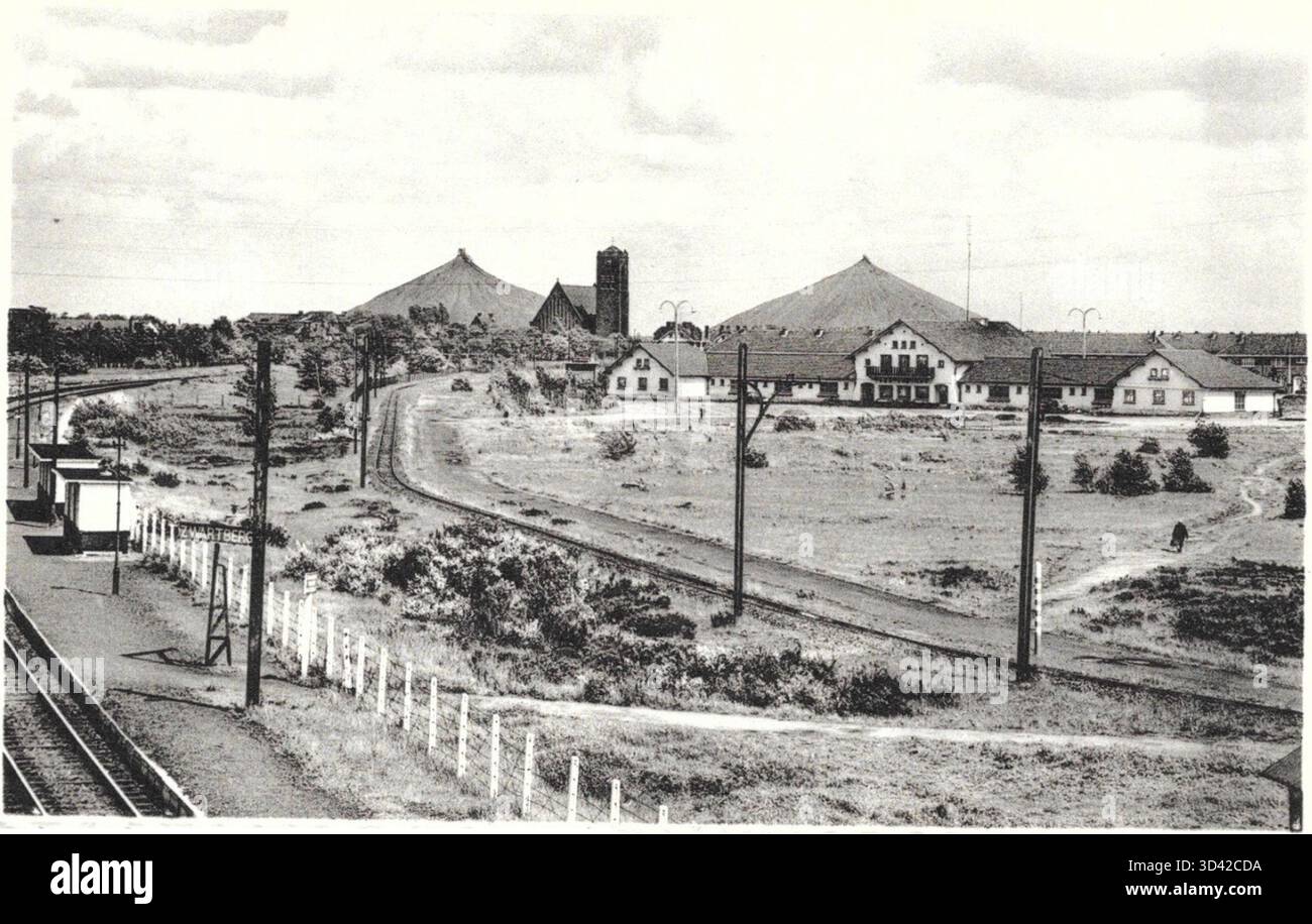 Zwartberg train station, located in Belgium, is depicted in this image ...