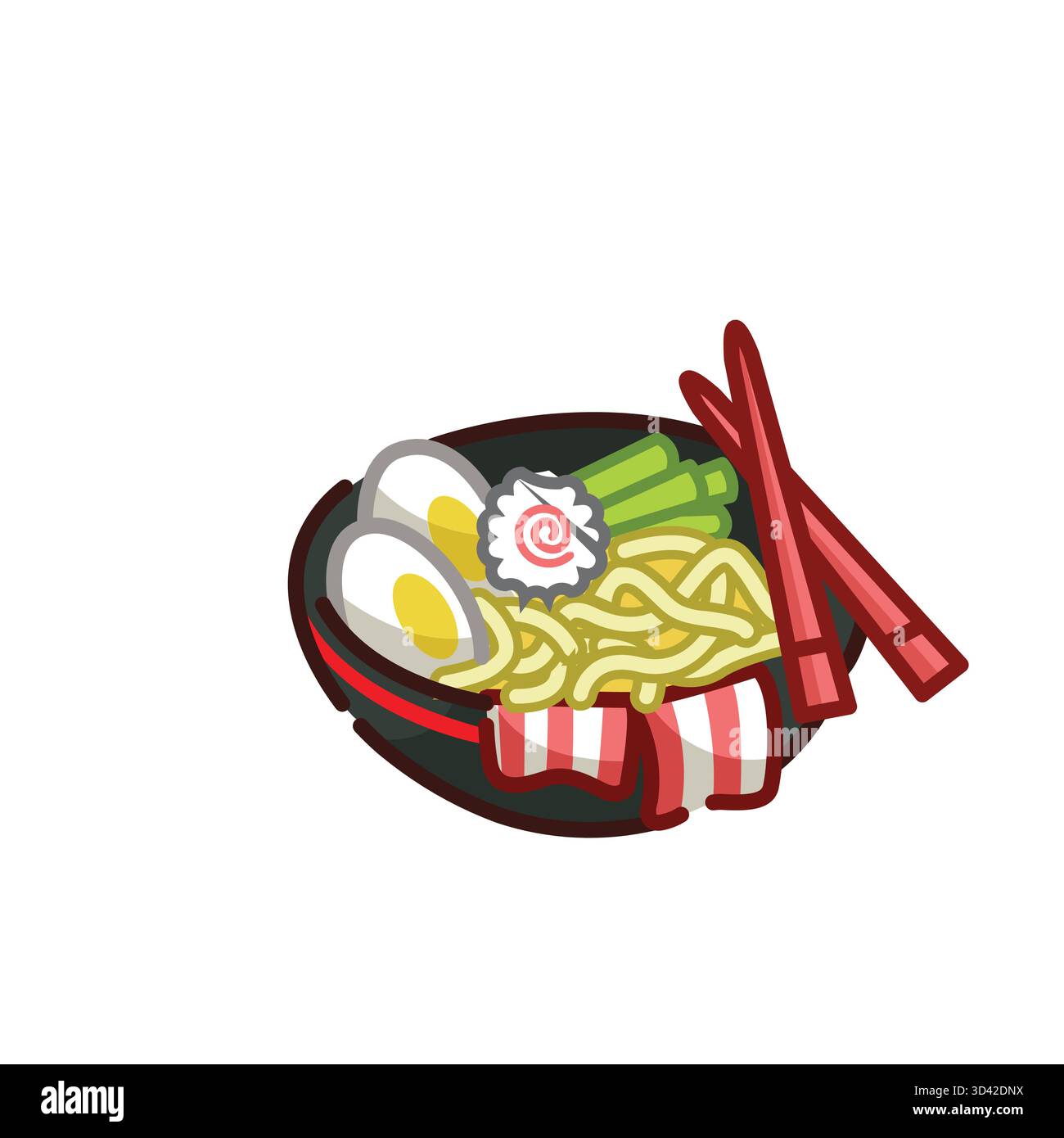Stylized ramen bowl noodles Stock Vector Images - Alamy