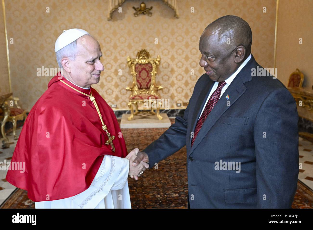 Pope Leo XIV meets Matamela Cyril Ramaphosa, president of South Africa ...