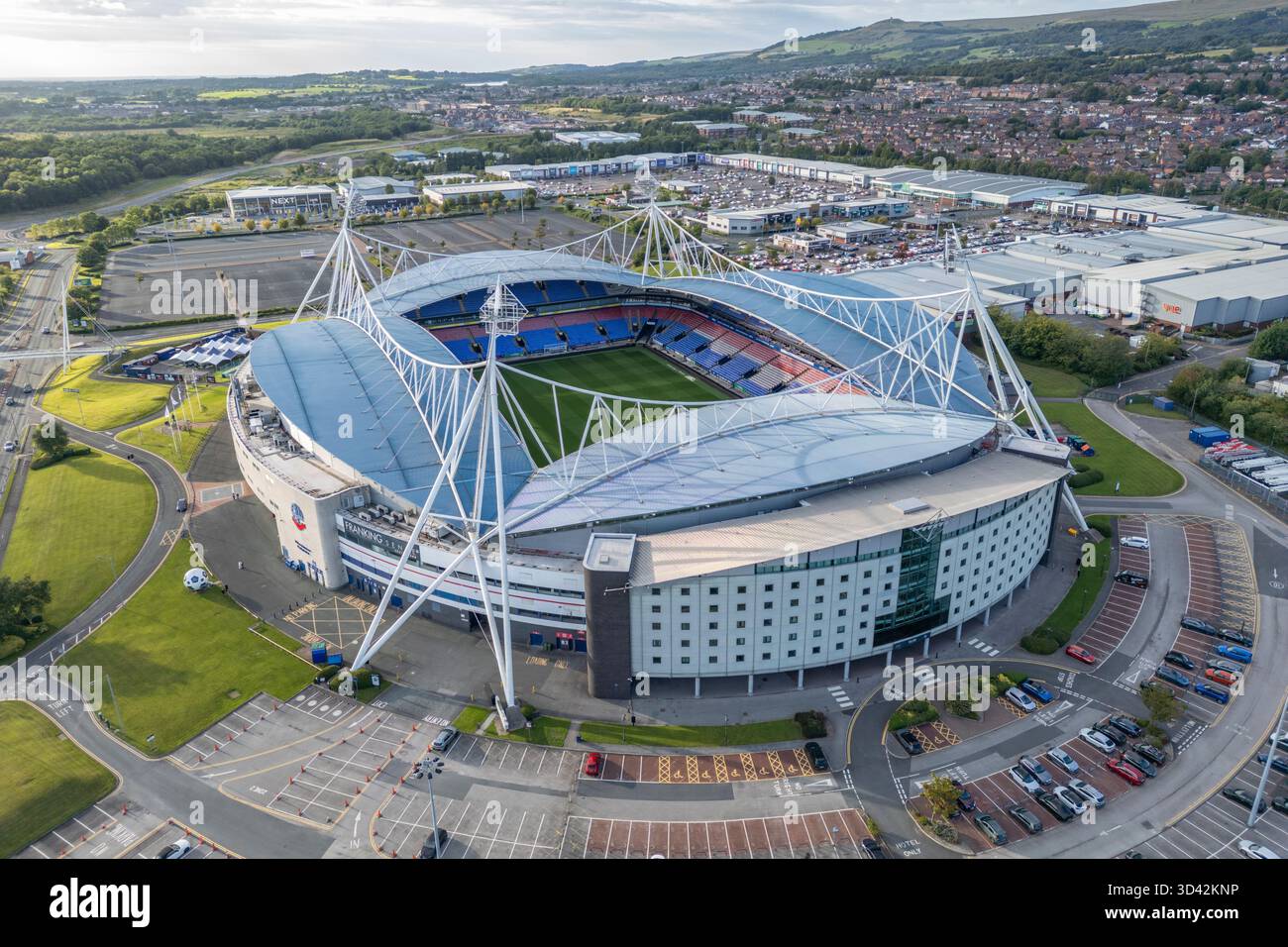 Aerial view of the Toughsheet Community Stadium, home ground of Bolton ...