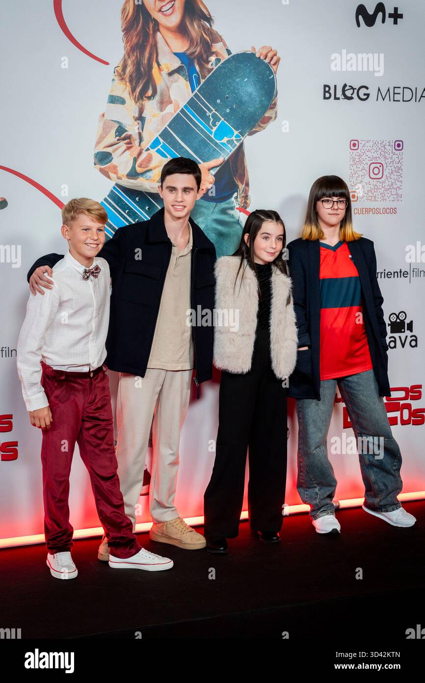 David Calderon, Carlos Gonzalez, Maia Zaitegi and Vega Cano attend to 'Cuerpos Locos' Premiere ...