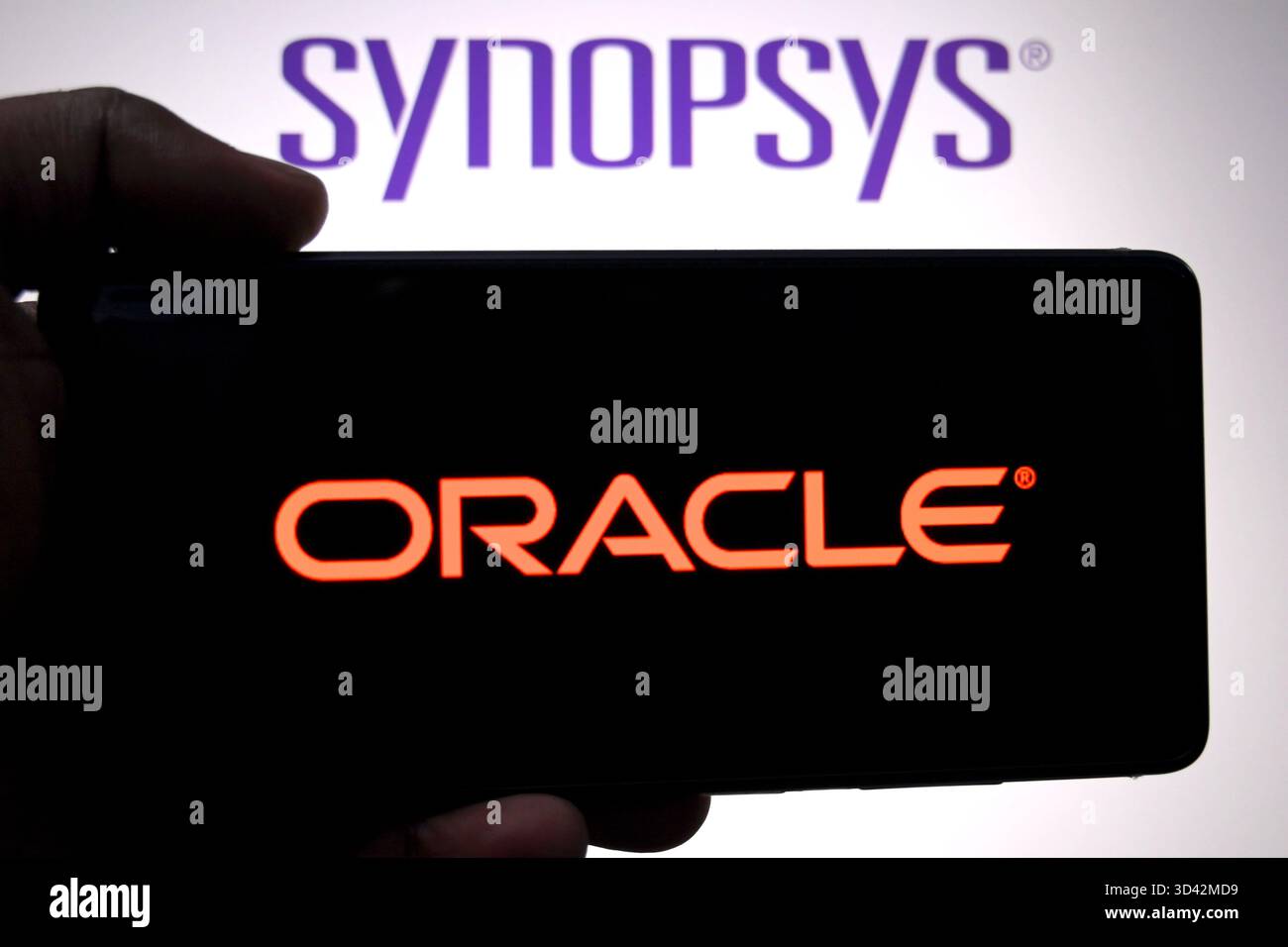 In this photo illustration, an Oracle logo is seen displayed on a ...