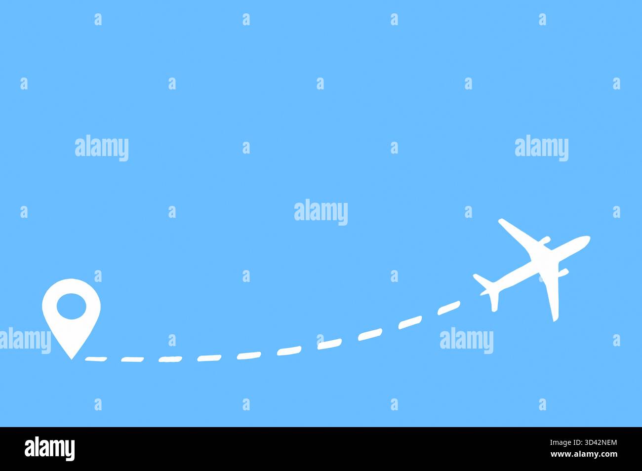 Travel destination concept. Dashed route with dots for destination on ...
