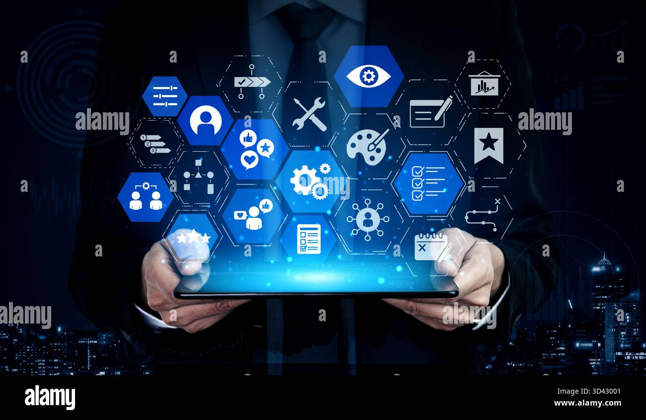 Personalization icons showing customization, user profile and ...