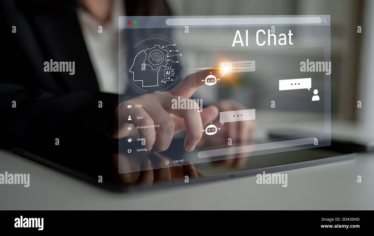 AI chatbot interface facilitates communication, chatbot, and AI ...