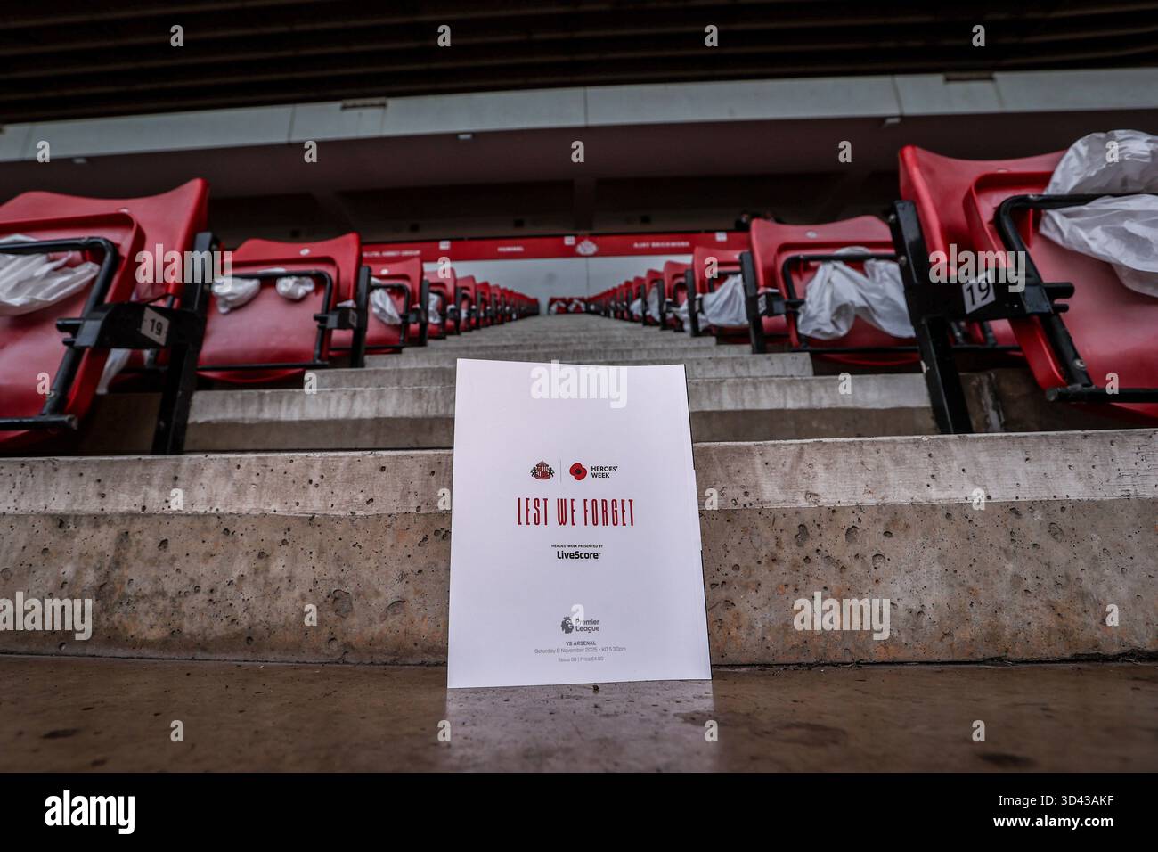 The back cover of the remembrance match programme during the Premier ...