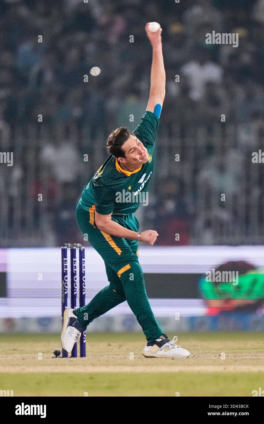 South Africa's Nandre Burger bowls during the third one day ...