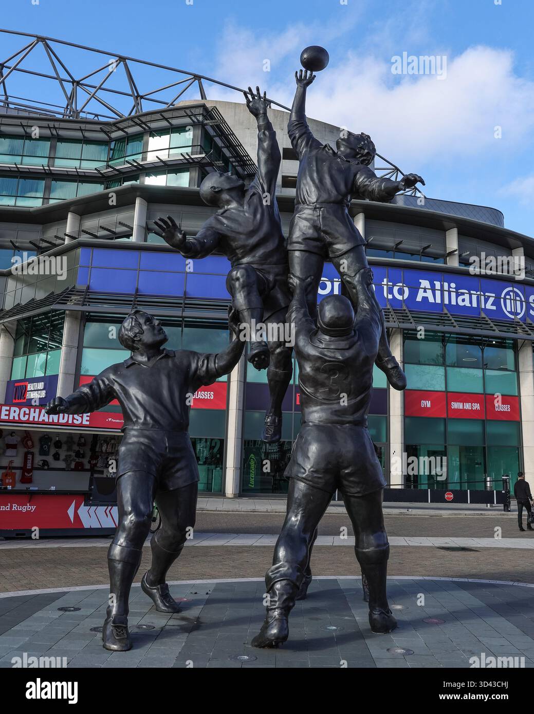 A general view of The Allianz Stadium and the Core Values Statue during ...