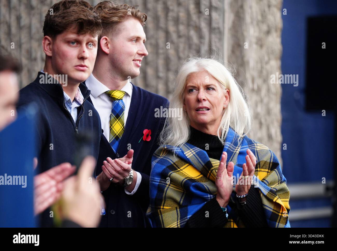 Kathy Weir, wife of the late Scotland player Doddie Weir, with sons ...