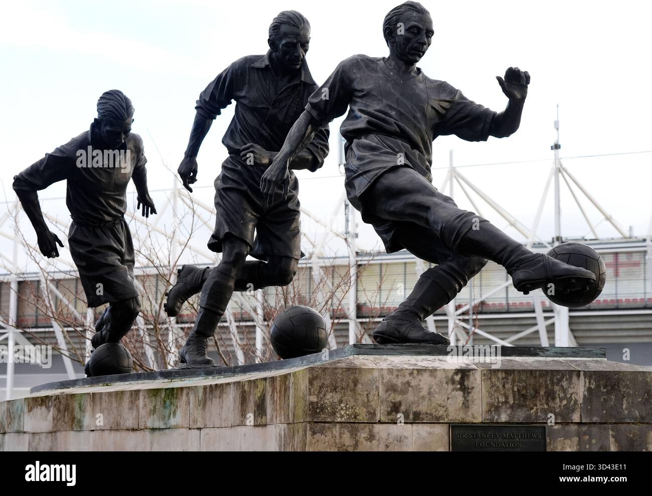 The Sir Stanley Matthews statue outside the ground ahead of the Sky Bet ...