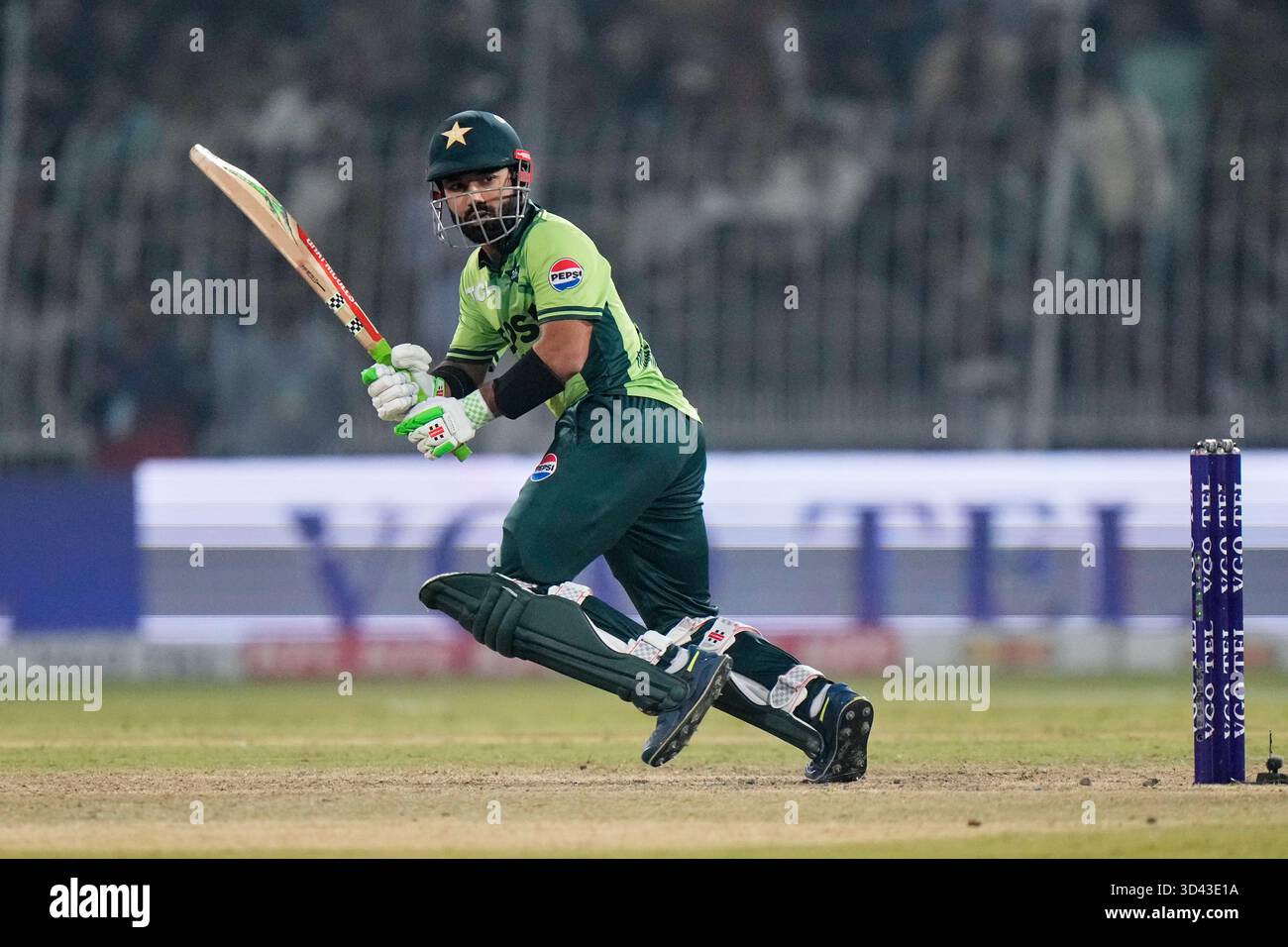 Pakistan's Mohammad Rizwan bats during the third one day international cricket match between ...