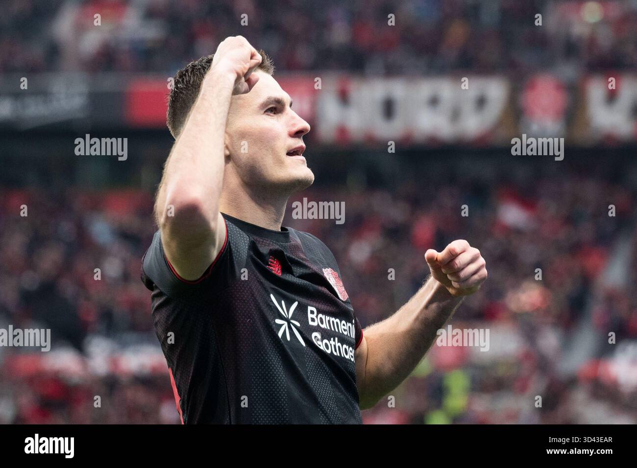 Leverkusen's Patrik Schick celebrates after scoring the opening goal ...