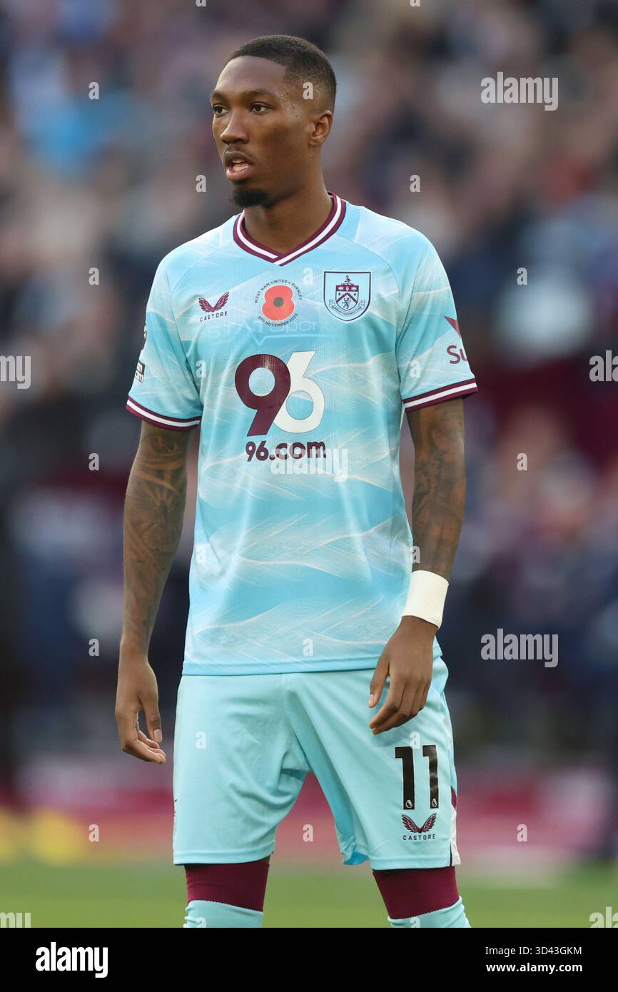 Burnley’s Jaidon Anthony during the Premier League match at the London ...