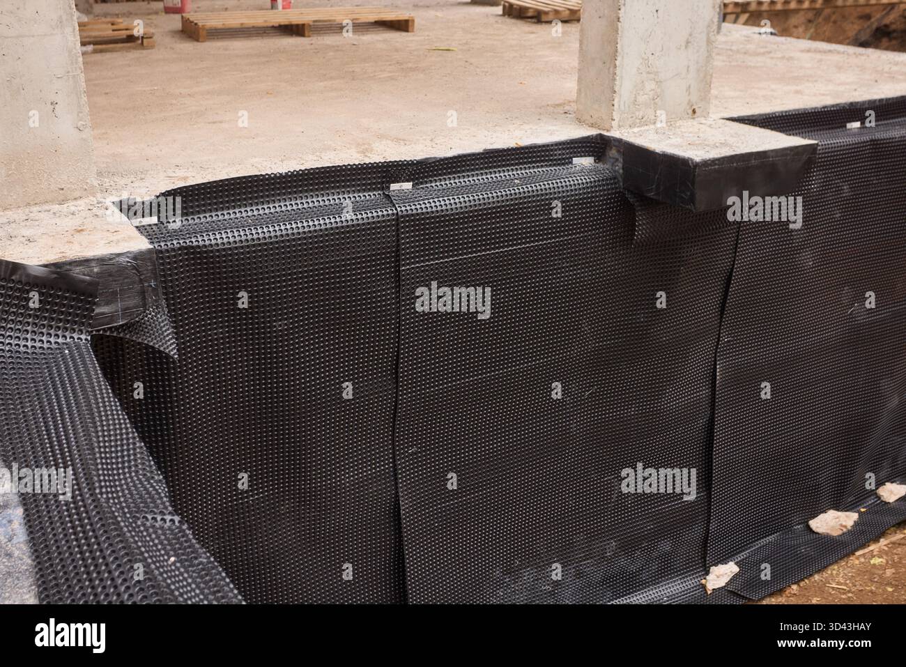 Robust waterproof membrane with drainage and protective features for ...