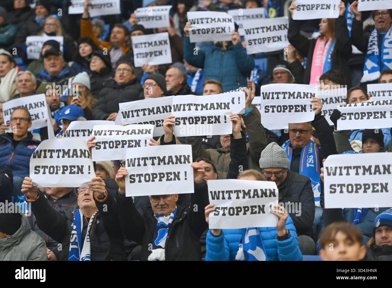 Hoffenheim fans, football fans, put up wanted posters for player agent ...