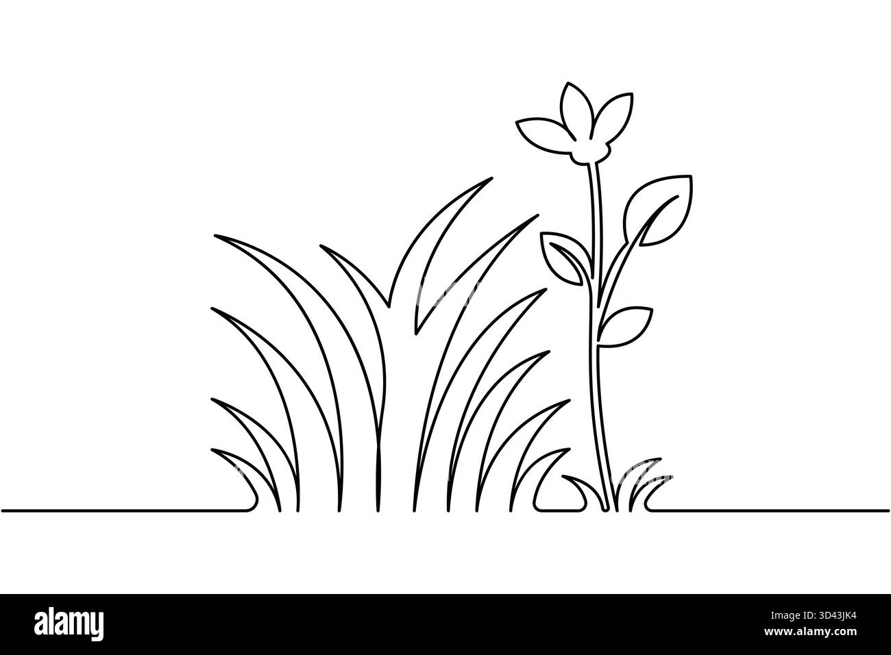 Flower continuous line Stock Vector Images - Alamy