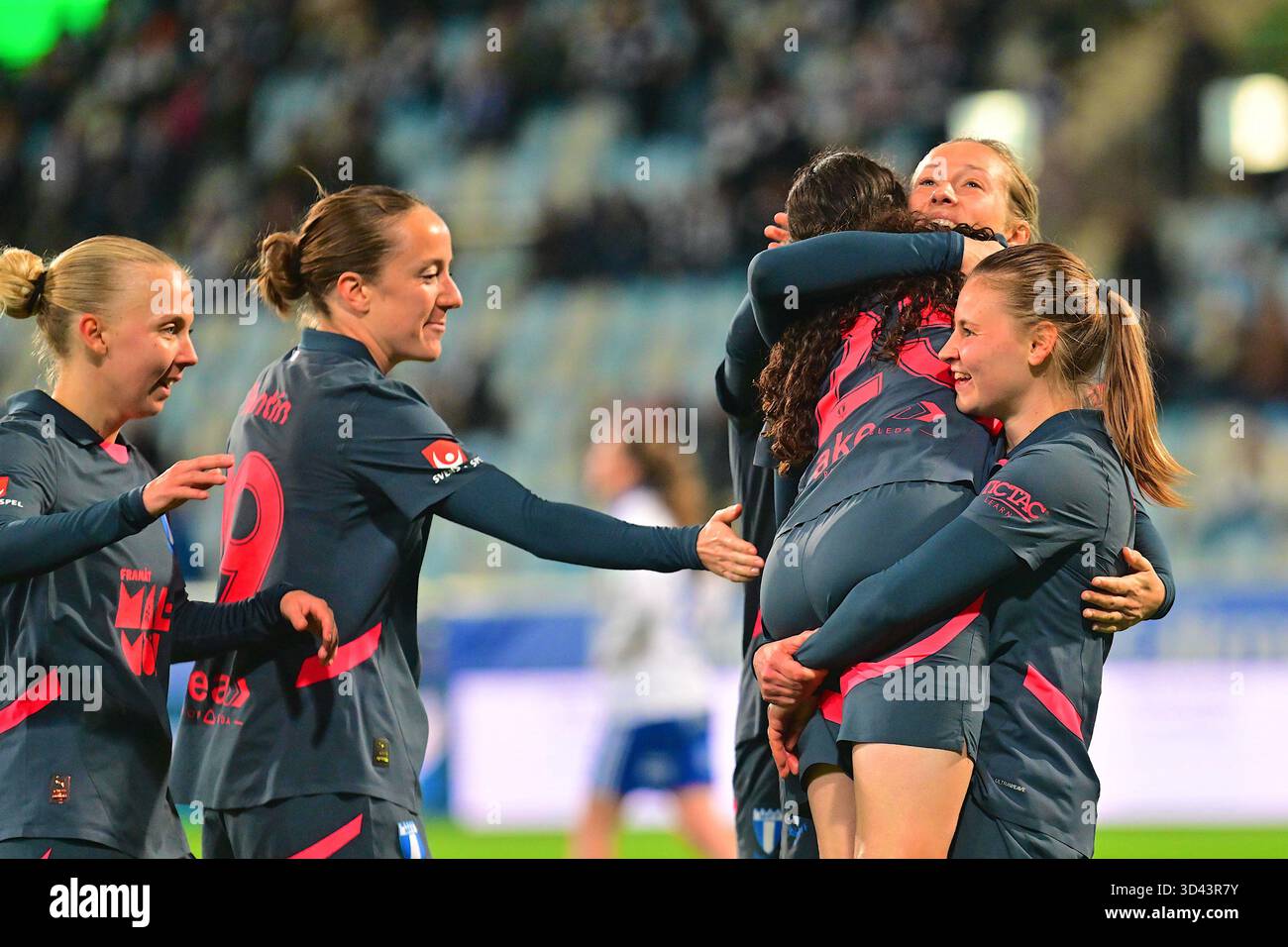 Malmo FF celebrates goal in the game in the Swedish League OBOS ...