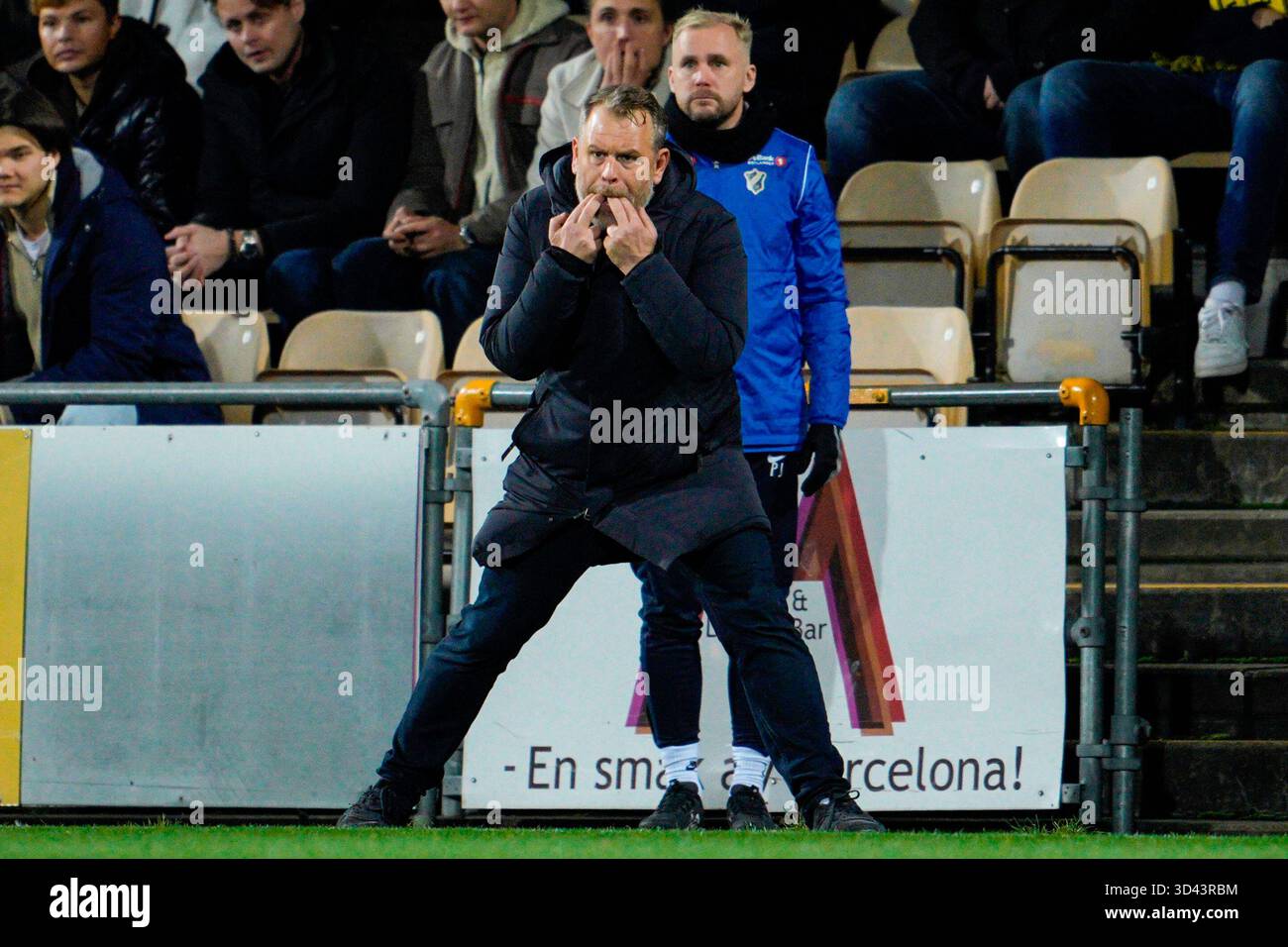 Lillestrøm 20251108. Stabæk's coach Mikael Stahre in the 1st division ...