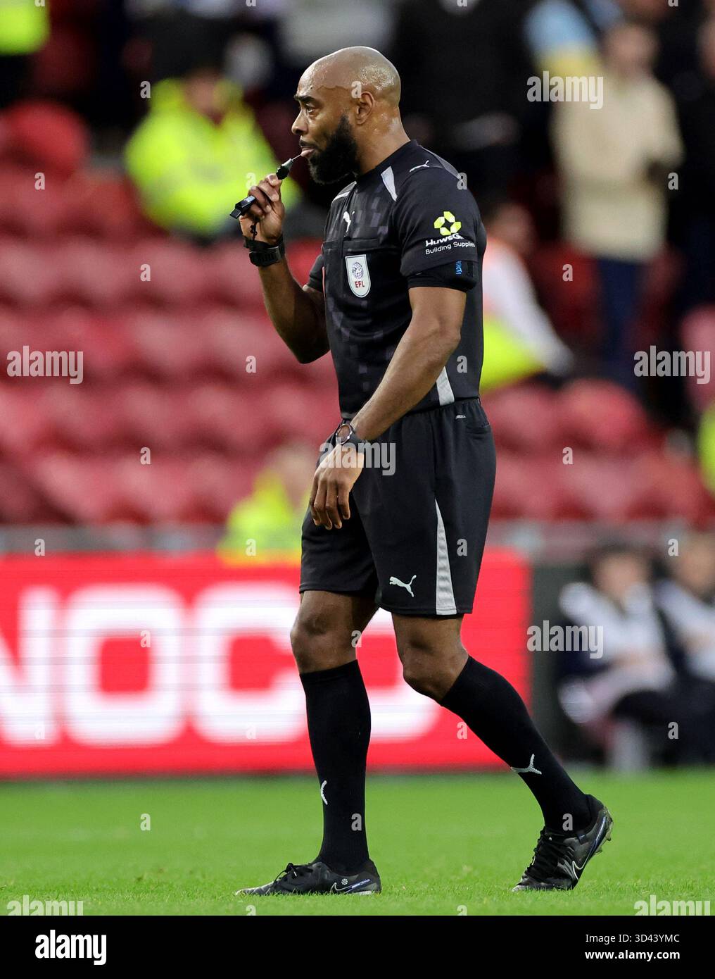 Referee Sam Allison during the Sky Bet Championship match at Riverside ...