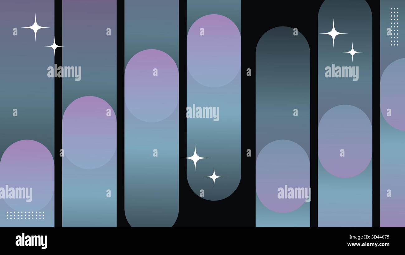 Abstract Vertical Gradient Pillars Cosmic Star Background. Vector ...