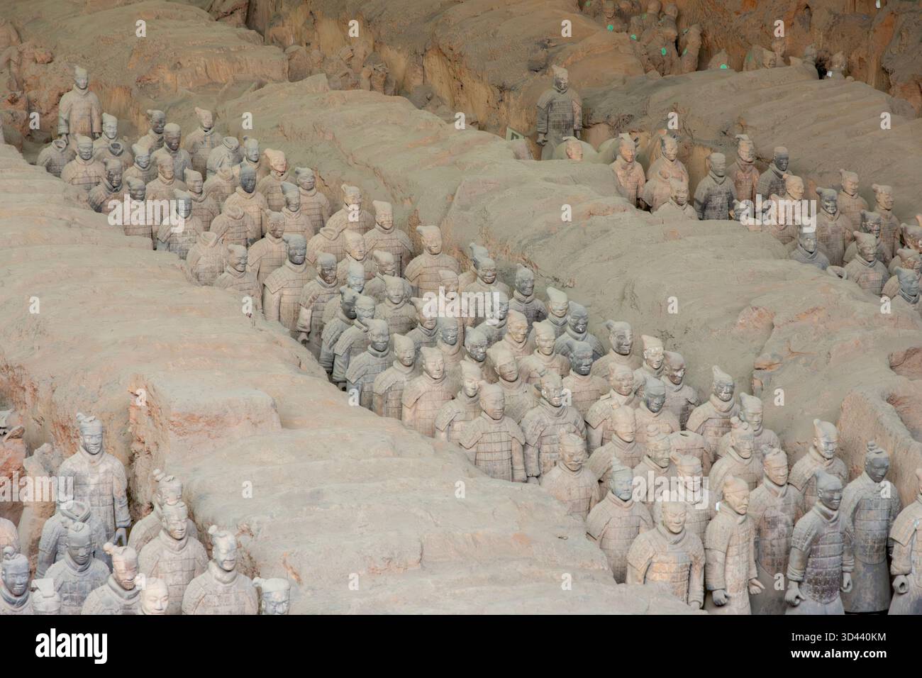Terracotta army soldiers in the mausoleum tomb of Qin Shi Huang, first ...