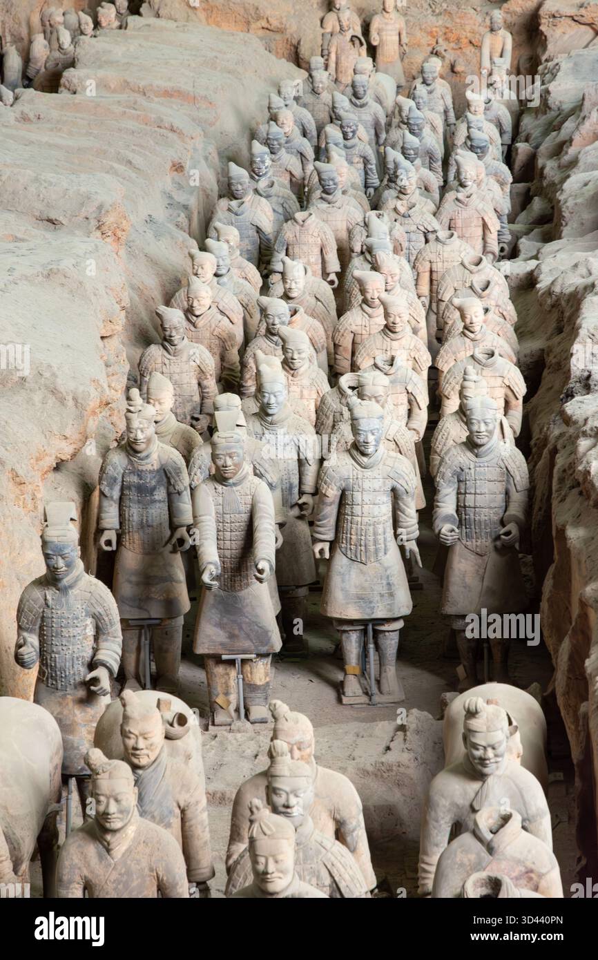 Terracotta army soldiers in the mausoleum tomb of Qin Shi Huang, first ...
