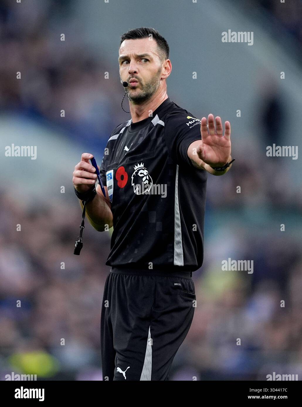 Referee Andrew Madley during the Premier League match at the Hill ...