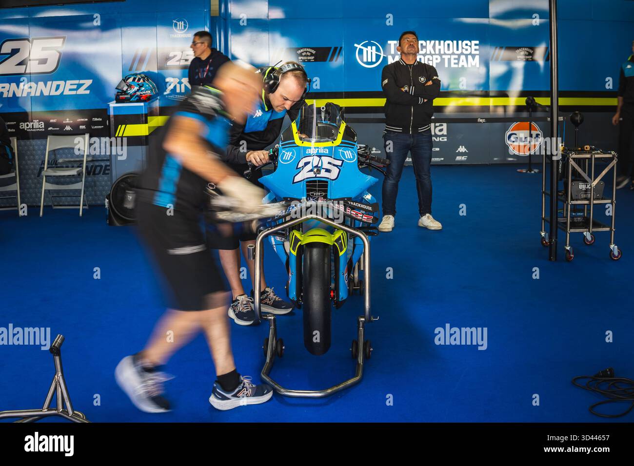 Trackhouse MotoGP team team mechanics seen during the second MotoGP ...