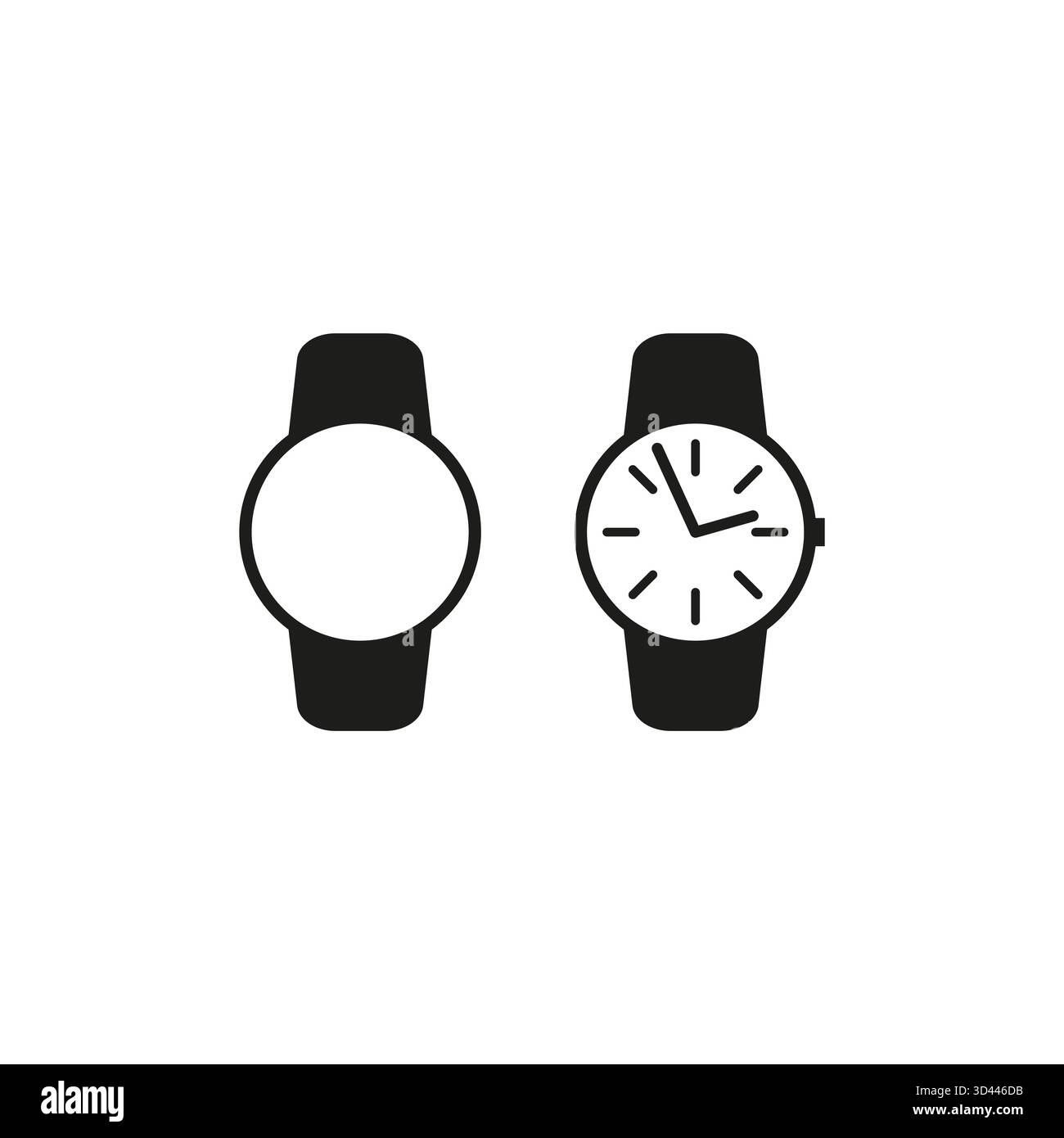 Wrist watch icons. Timepiece clock symbols. Analog schedule Vector ...
