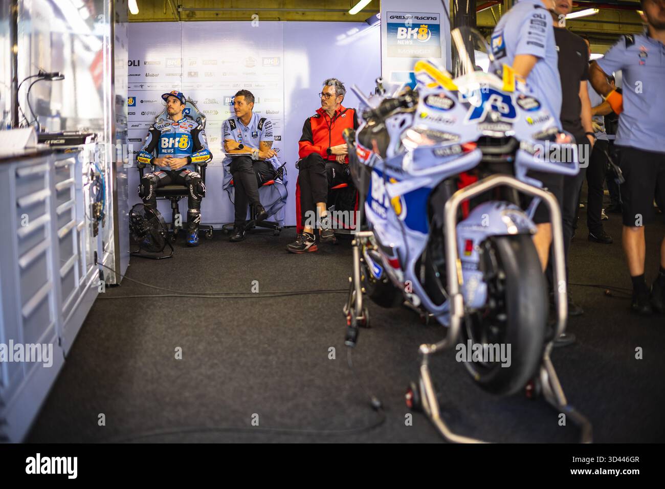 Alex Marquez of Spain and BK8 Gresini Racing MotoGP prepares during the ...