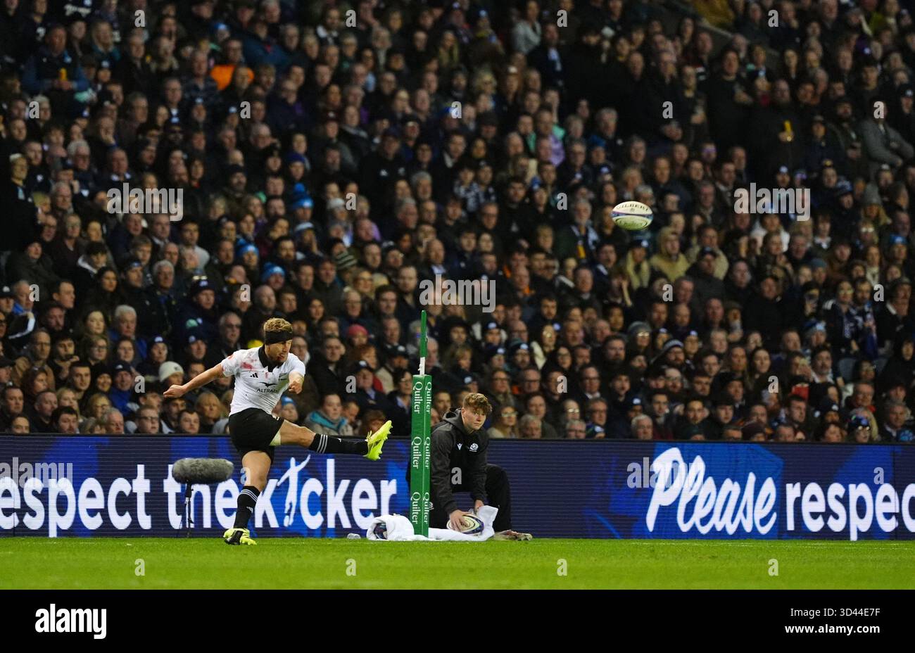 New Zealand's Damian McKenzie scores a conversion during the Quilter ...