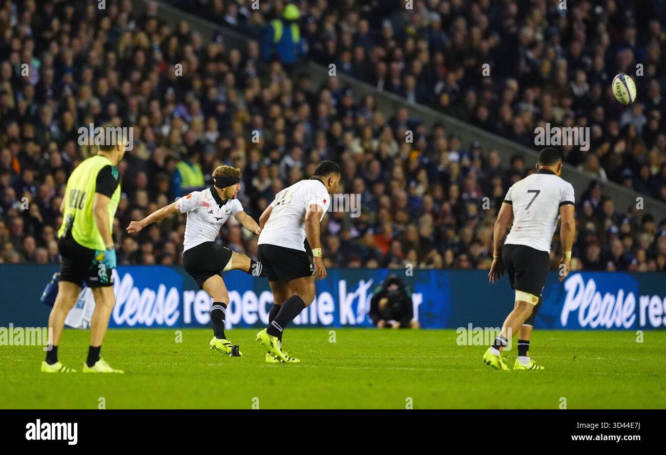 New Zealand's Damian McKenzie scores a penalty during the Quilter ...