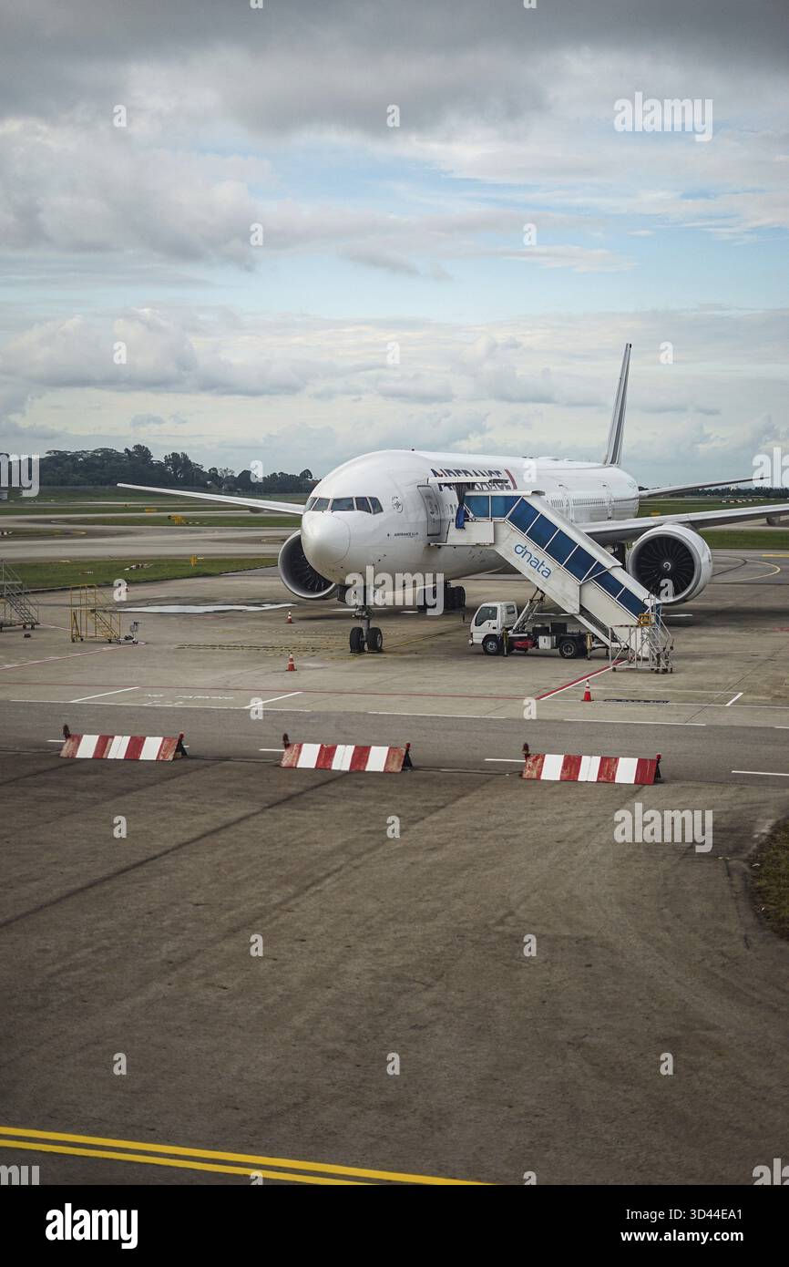 Singapore, Asia - 15 April 2024: Air France plane at Changi airport in ...