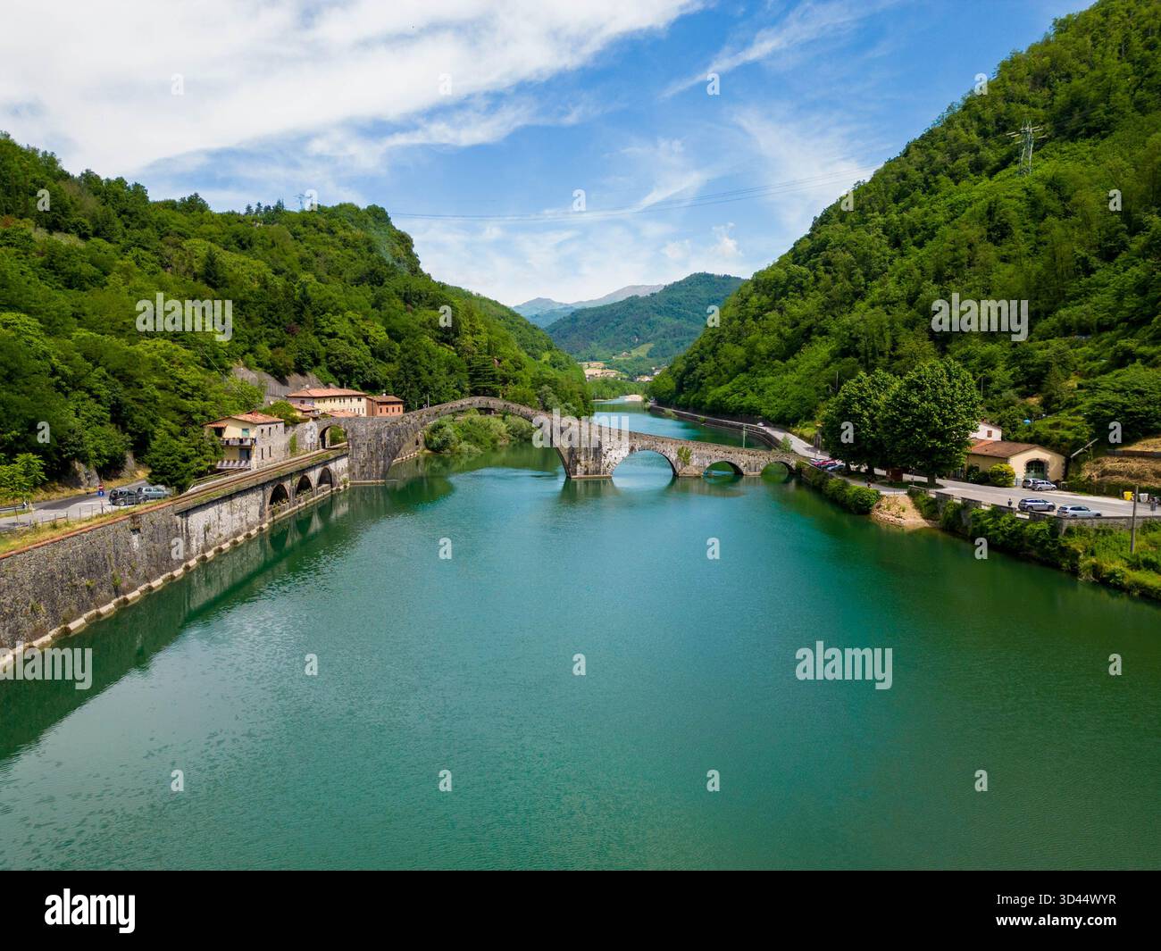 Ponte della Maddalena, known as the Devil’s Bridge, spans the Serchio ...
