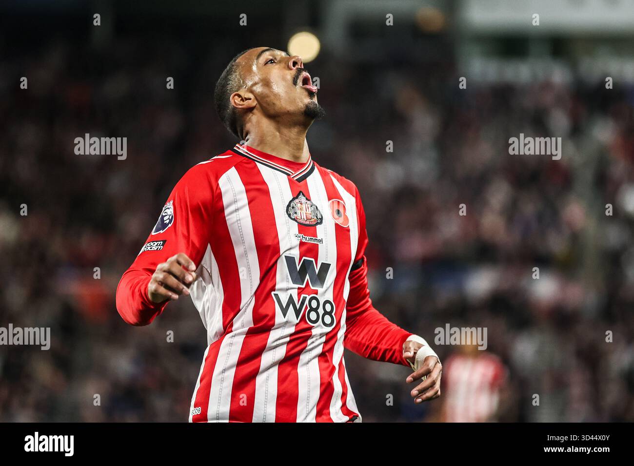 Wilson Isidor of Sunderland reacts after a missed shot on goal during the Premier League match ...
