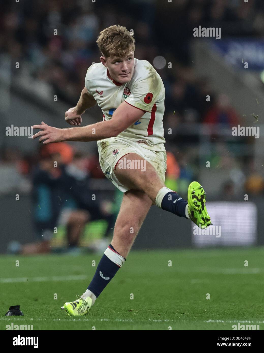 Fin Smith of England converts for a goal during the Quilter Nations ...