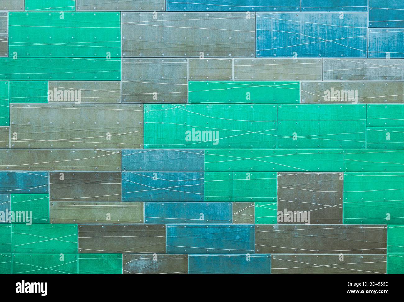 The building's facade is covered with decorative tiles on rivets Stock ...