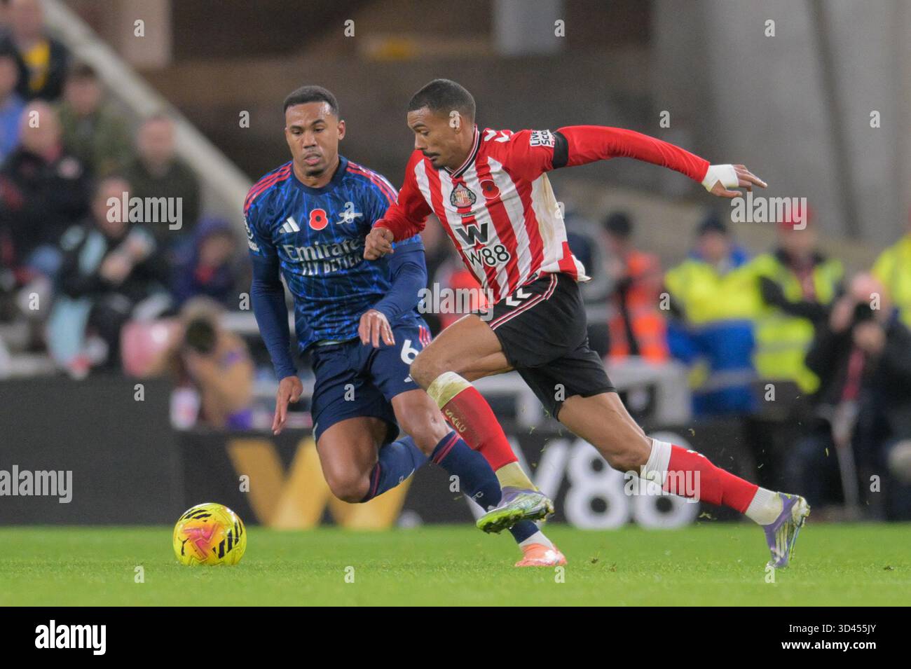 Wilson Isidor of Sunderland AFC looks to beat /a6 during the Premier ...