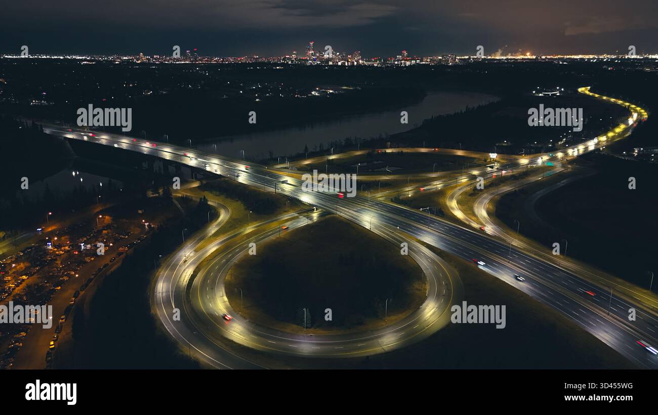 Aerial view curving highways hi-res stock photography and images - Alamy