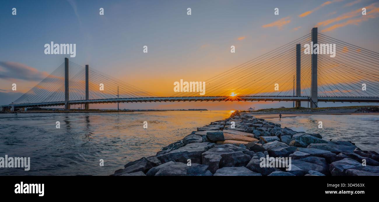 A breathtaking sunset unfolded over the Indian River Inlet in Delaware ...