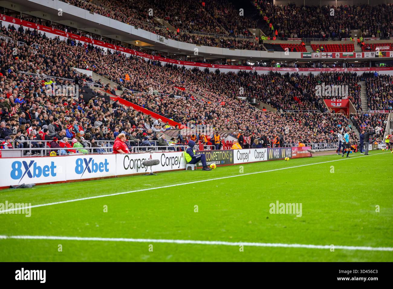 Advertising boards at the side of the pitch during the Sunderland v ...