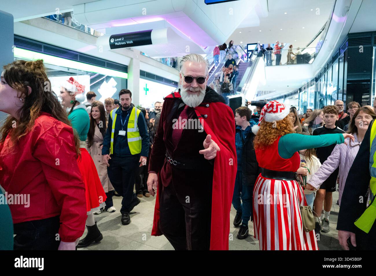 EDITORIAL USE ONLY Stylish Santa during the St James Quarter Christmas ...