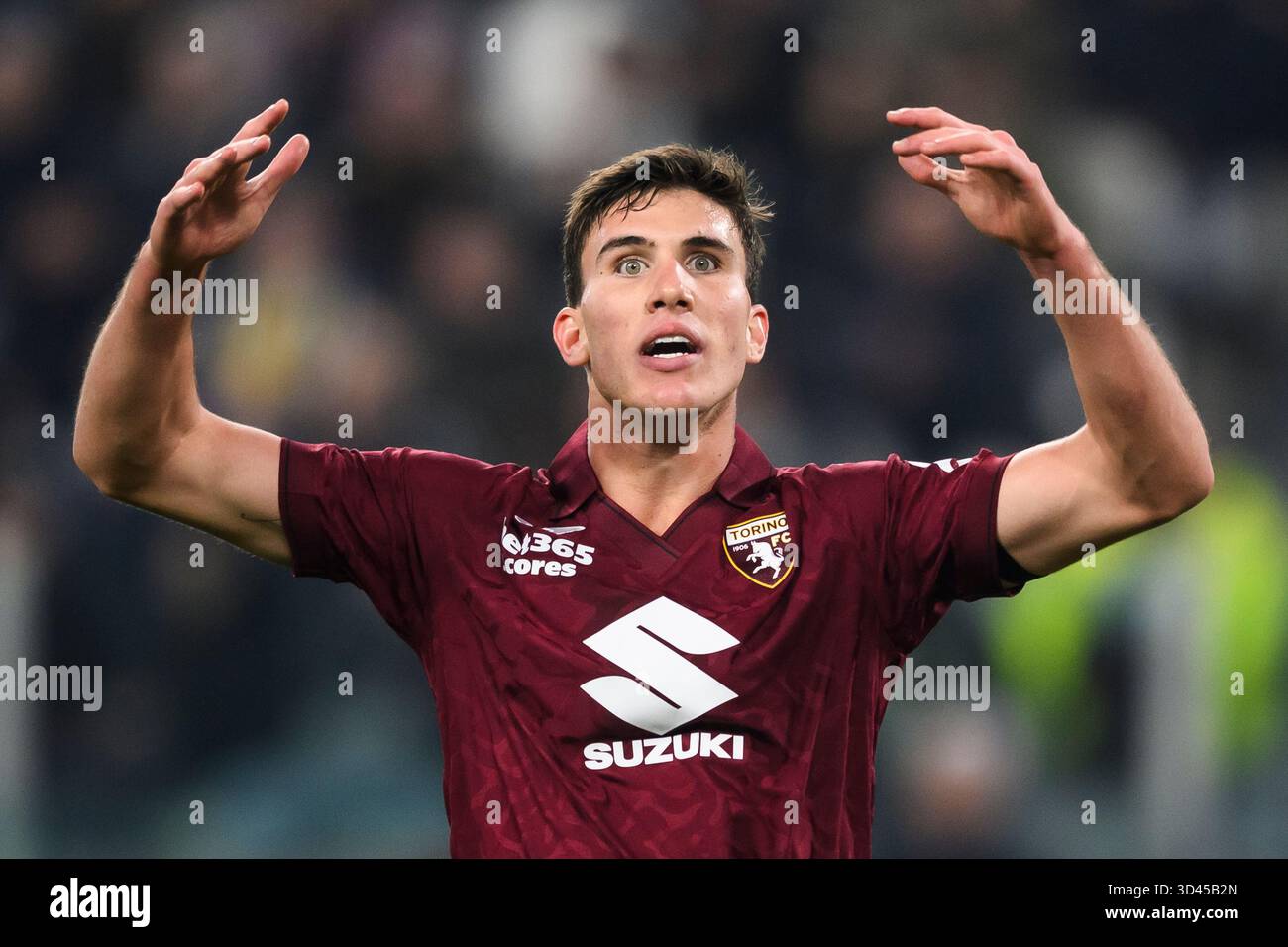 Cesare Casadei of Torino FC gestures during the Serie A football match ...